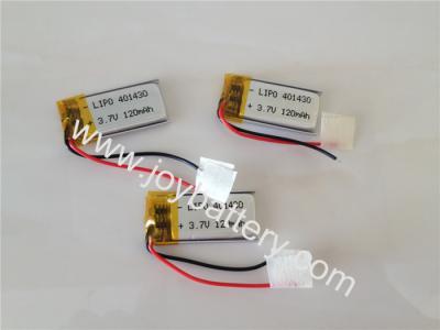 China 401430 small lipo lithium polymer battery 3.7v 120mah for keyboard,bluetooth headset for sale