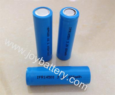 China High quality 3.2V 14500 600mAh lifepo4 battery for led torch, digital camera,solar latern for sale