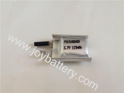 China 751518 3.7V 115mAh 20C lipo battery,3.7V 120mah for small portable devices,401225 501225 for sale