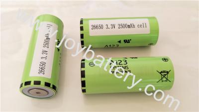 China A123 battery 26650 Battery Cell ANR26650M1B 2500mAh a123 anr26650m1a battery cell 26650 for sale