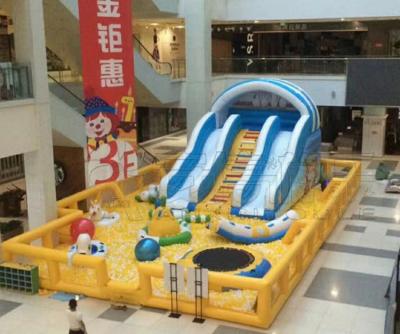 China Commercial indoor Shopping malls used new design inflatable Ball pit with slide for kids for sale