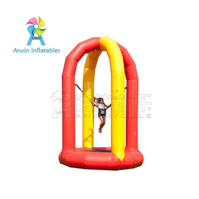 China 5 meter high airtight kids single inflatable bungee jump trampoline with 0.9mm pvc tarpaulin for sale