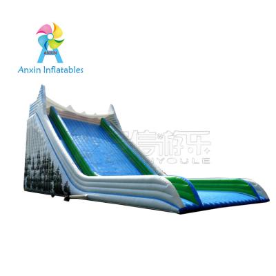 China Kids and adult White sailing ship mega inflatable snow slide with long protective mattress for sale