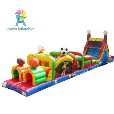 China Outdoor Sports theme inflatable air tunnel obstacle course combo for sale