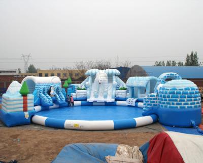 China high quality snow design inflatable water park for kids and adult on land for sale