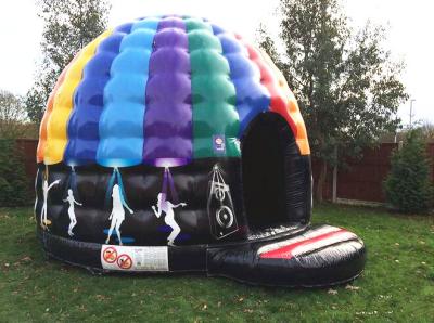 China Party theme rainbow colorful inflatable disco dancing music dome bouncy castle for sale