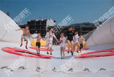 China How to enjoy the fun accross the river choose trampoline bridge for sale