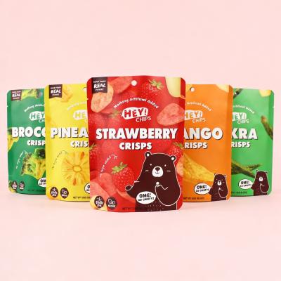 China MOQ 100pcs Custom Logo Printed Food Grade Zipper Bags Stand up Pouch Resealable Chips Snack Food Packaging Bags Digital Printing for sale