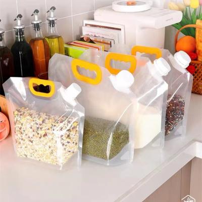 China MOQ 100pcs  Transparent Heat Resistant Stand Pouch Spout Top for Food Grade Beverage Olive Oil Grain Storage 100-500ml Recycled for sale