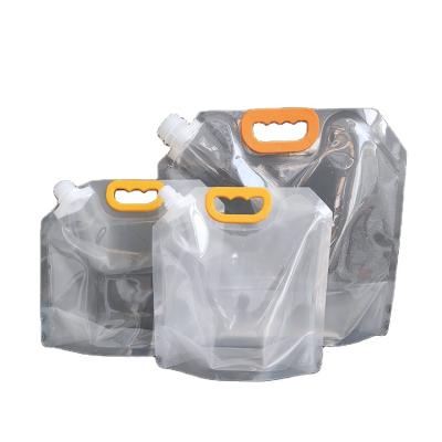 China Camping Water Container Stand up Spout Bag Reusable Plastic Bag , Foldable Empty for Water Storage and Outdoor Hiking for sale
