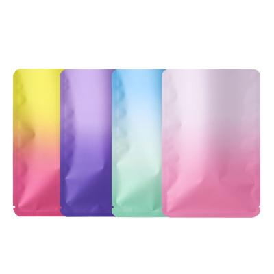 China Gradient Color Embossed PE Zipper Bag Plastic Stand up Bag with Spout Cap for Storage and Packaging for sale