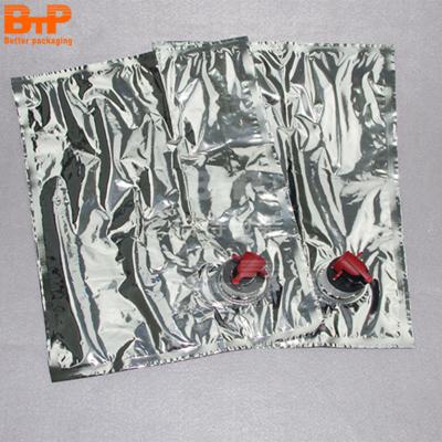 China BIB Aluminum Packaging Bags in Box 3L5L10L20L for Drinking Water Wine Juice Used Bag in Box Bags  with Plastic Tap Valve Vitop for sale