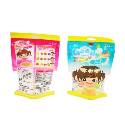 China Custom Printed Pouch Three Side Sealed 3.5g 50g 100g Lollipop Candy Bar Sugar Mashmallow Food Mylar Plastic Packaging Bags for sale