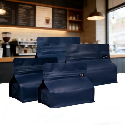 China Jnh 250g 500g Custom Printed Food Grade AL Flat Bottom Stand up Tea Pouch Packaging Coffee Bean Bags One-Way Valve Zipper for sale