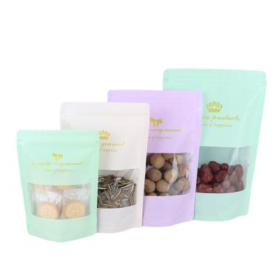 China 100 Pcs Cookie Packaging Bags with Window  Bags Resealable Food-grade Bags Stand-up Pouch with Zipper for Cookies,Party Treats for sale