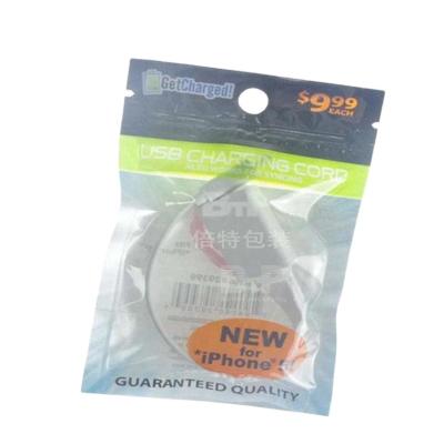 China Custom logo Waterproof Plastic Bag for Mobile Phone with Zipper for Mobile Mobile Phone Shell and USB Cable for sale