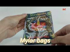 custom logo digital printed doypack ziplock plastic wholesale holographic yin yang mylar zipper
