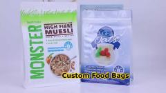 Custom Food Packaging Bags Flat Bottom Pouch