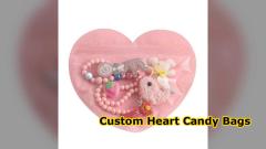 Custom Pink Heart Candy Bags Valentine Packaging