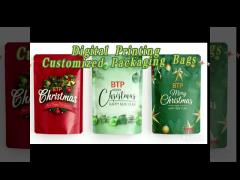 Custom Christmas Candy Bags Food Grade Mylar Pouches