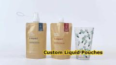 Custom Plastic Kraft Pouches Liquid Food Packaging