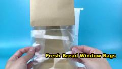 Toast Bread Packaging Paper Bags Eco Friendly Window