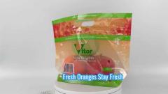 Orange Fruit Packaging Bags With Zipper & Holes