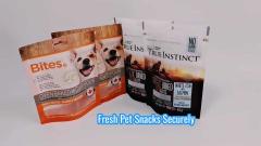 Custom Pet Snack Bags Stand Up Zipper Packaging