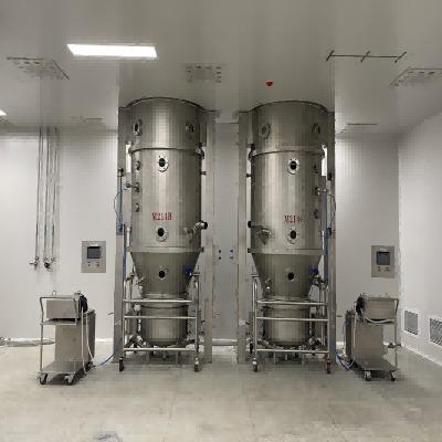 China Medicine Fluid Bed Granulator 0.3mpa-0.6mpa Fluidized Bed Powder Coating Machine for sale