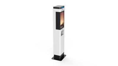 China Quiosco sin contacto infrarrojo del termómetro de la máquina de reconocimiento de cara de 21 pulgadas con el dispensador en venta