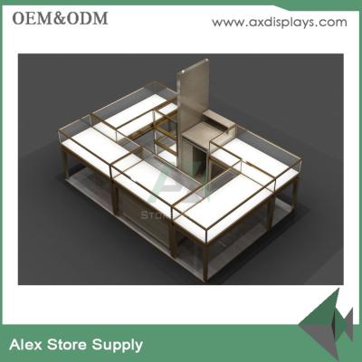 China Watch kiosk display cabinet ultra glass shopping mall display showcase China supplier interior furniture for sale