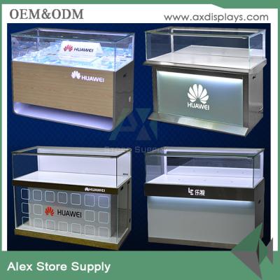 China HUAWEI newest design cell phone furniture mobile phone shop interior design with display showcase for sale