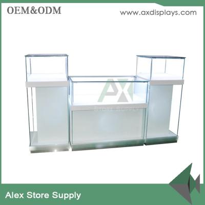 China Glass MDF counter for digital product retail mobile phone shop design fitting for sale