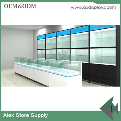 China Mobile phone shop interior design glass display showcase store furniture for sale