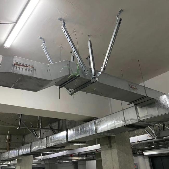 Stainless steel seismic bracket installation example