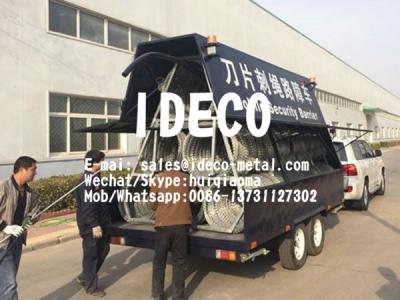 China Triple Coil Rapid Deployed Barbed Tape Concertina Razor Wire Fences, Modular Rapid Deployment Security Barriers for sale