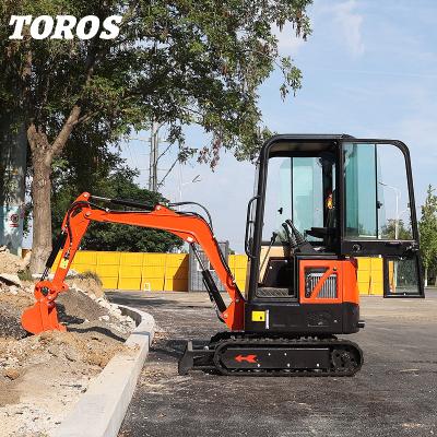 Cina 19KW Toros mini escavatore idraulico 1,5 tonnellate mini escavatore per uso domestico in vendita