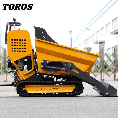 China 500-800 kg mini zelflaadbare dumper kleine tracks dumper eenvoudige werking Te koop