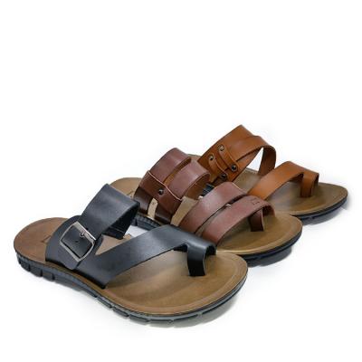 China 2021 Hot Sale Large Size Customized Men's Summer Leather Slippers Massage for sale