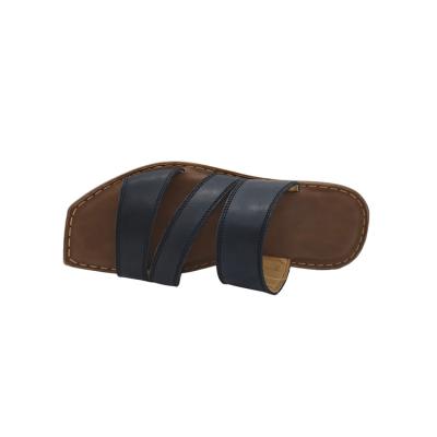 China Good Price Anti-slippery New Product Man Leathers Slipper Outdoor Slippers Flat Leather For Men for sale