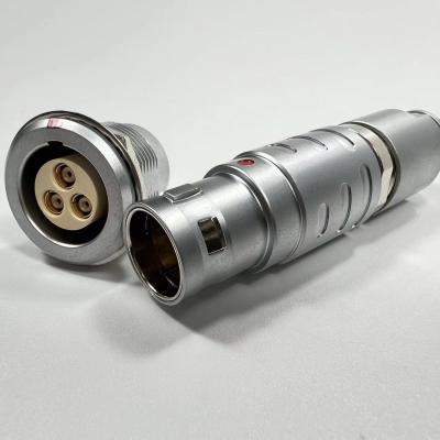 China 3 Coaxial Push Pull Circular Connectors plug PPS PEEK Insulator for sale