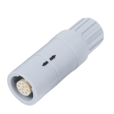 China BEXKOM 1P series 2-14 pins free receptacle female LEMO Redel ODU compatible circular push pull connectors with IP50  Rated and Gold Plated Brass Contacts plastic PC/PSU shell for Medical Devices for sale