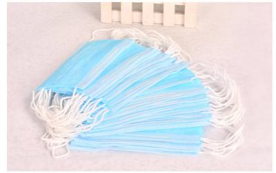 China Volwassen Earloop-Blauw het Gezichtsmasker van de Kleuren Beschikbaar 3 Vouw van het Gezichtsmasker Te koop