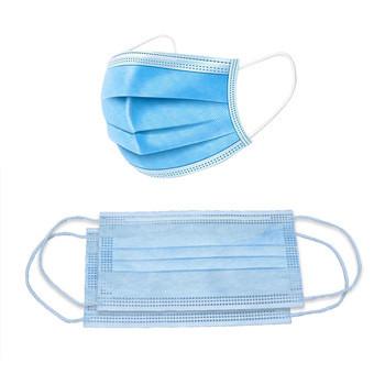 China Blue Earloop Face Mask Three Layer Safety Protective With Adjustable Nose Clip for sale