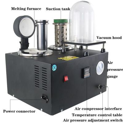 Cina Macchina per colata sottovuoto per gioielli in metallo con forno di fusione per gioielli 1400W in vendita
