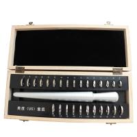 China Silver Ring Sizer Set for Jewelry Measuring US Sizes 0-13 Aluminum Mandrel for sale