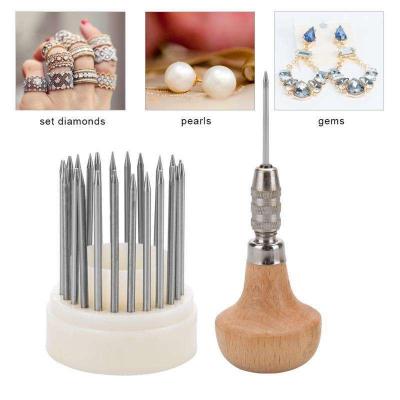Cina 23pcs che borda il Beader For Goldsmith Diamond Stone del bulino dell'insieme di strumenti del grano in vendita