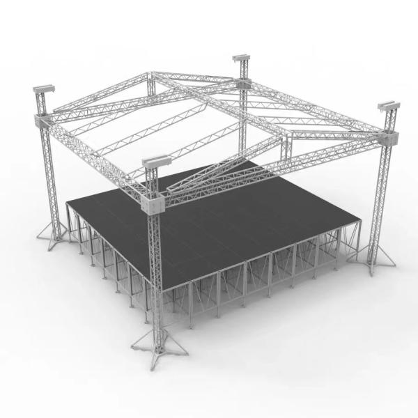 Quality Silver Aluminum Roof Truss System , Square Portable Stage Truss for sale