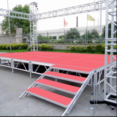 China 3 Floors GF Truss 1.22*1.22m Mobile Aluminum Floor Truss With Adjustable Legs for sale