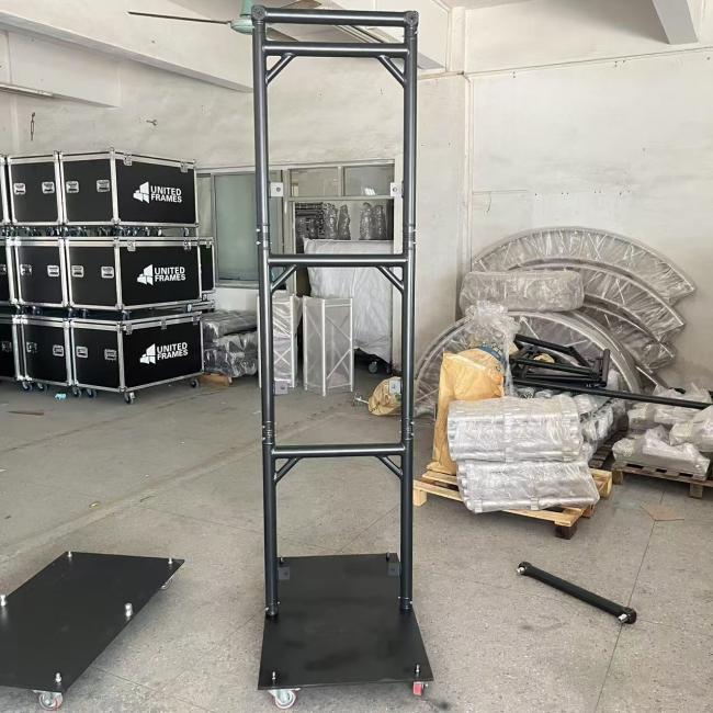 Close-up view of truss connection points